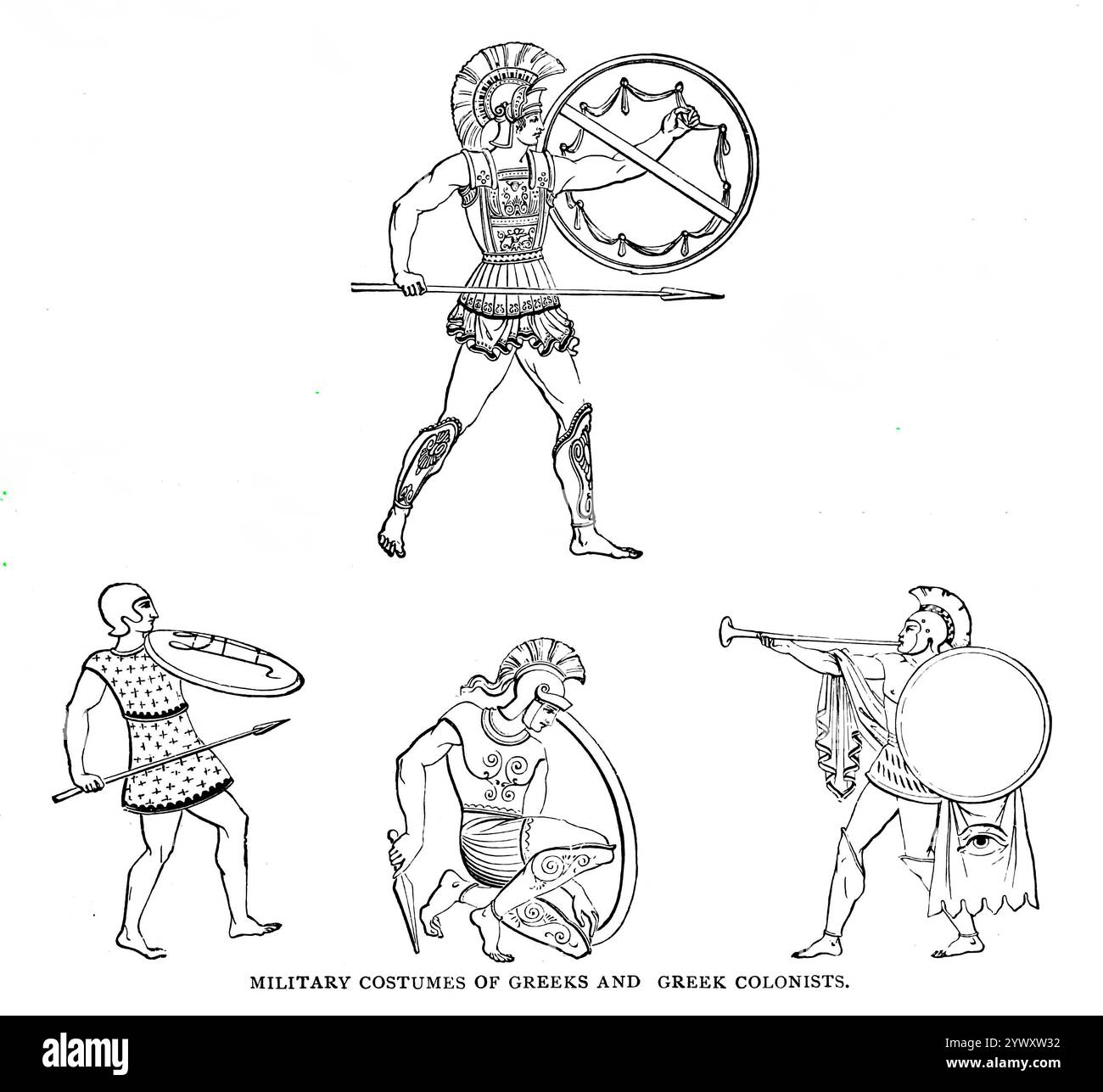 MILITARY COSTUMES OF GREEKS AND GREEK COLONISTS. from THE WEST ARYANS ...