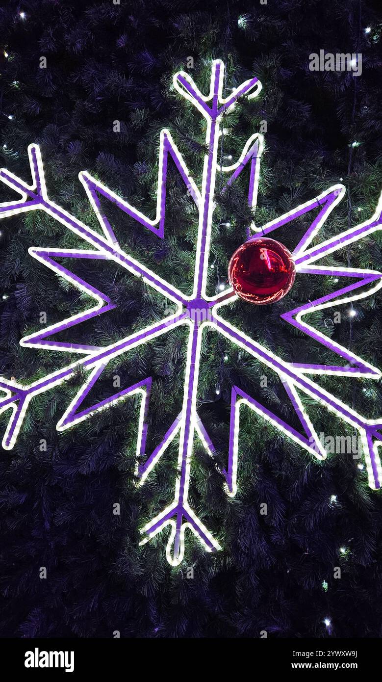 Big red christmas star decoration hi-res stock photography and images ...