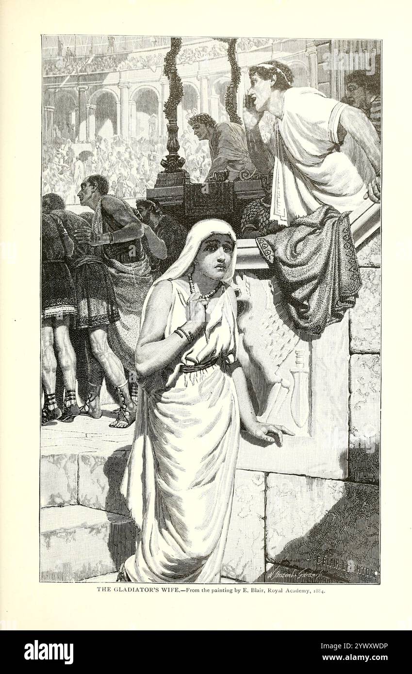 THE GLADIATOR'S WIFE. From the painting by Edmund Blair Leighton 1884 ...