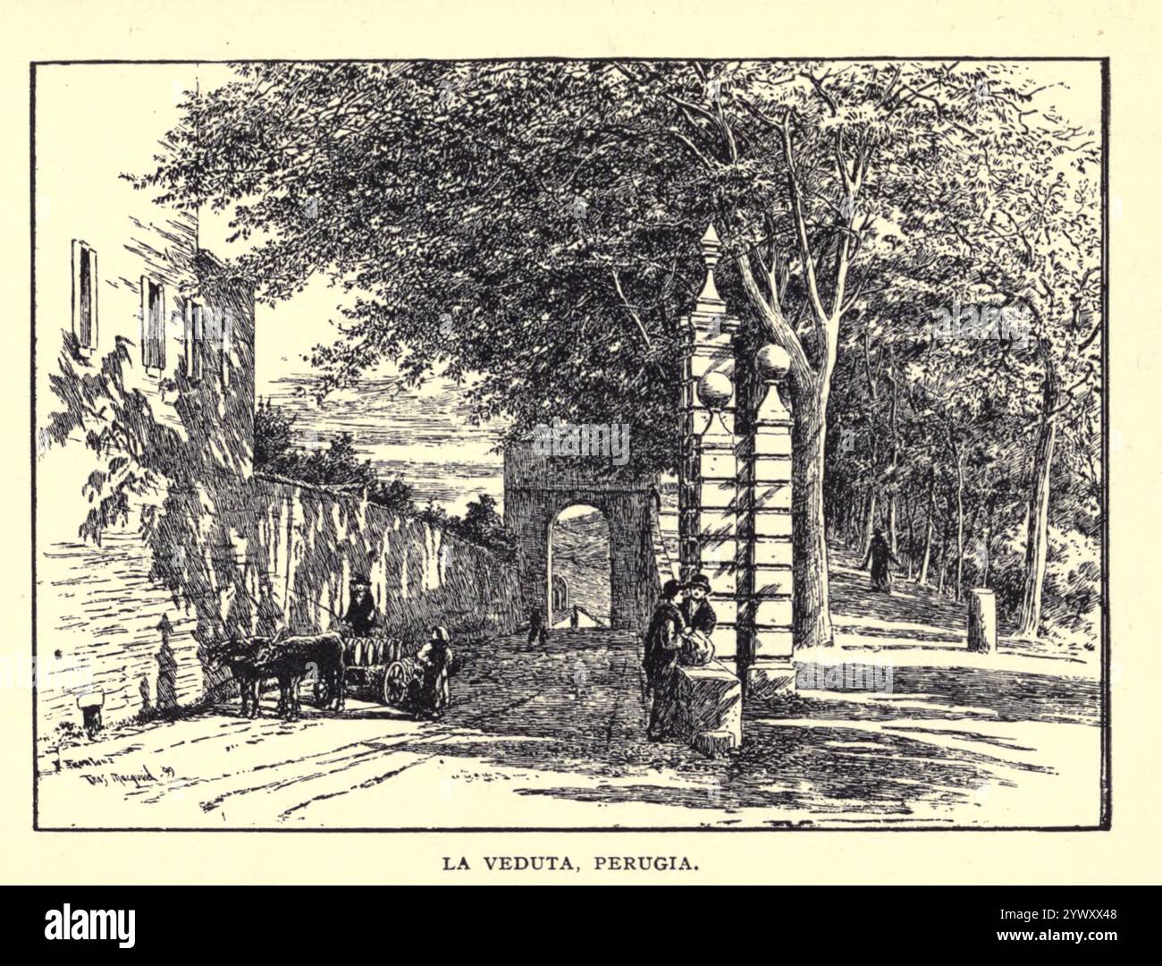 LA VEDUTA PERUGIA Pictures in Umbria illustration by Randolph Caldecott ...