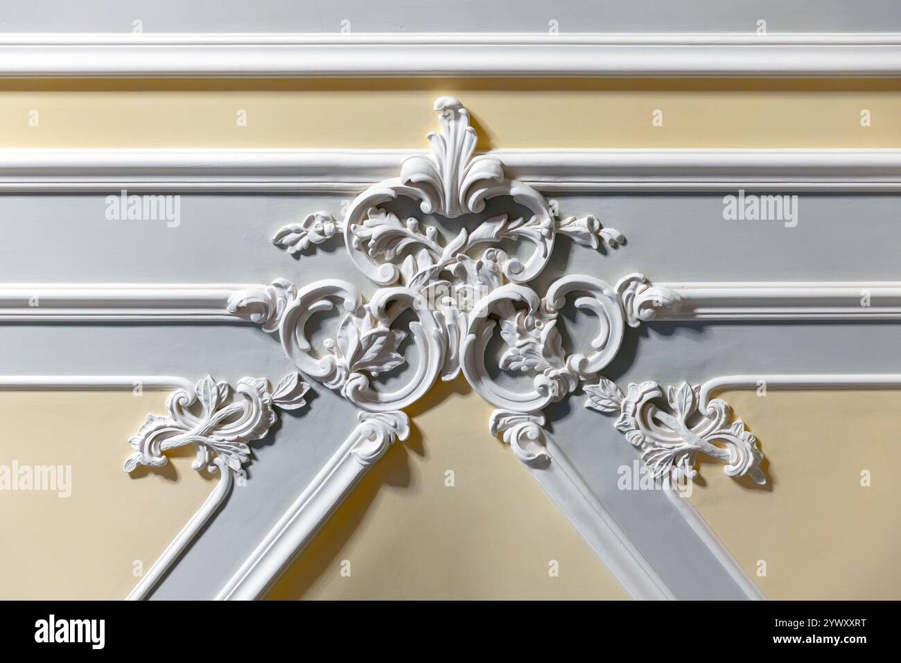 Luxury interior design elements. Classic wall moulding, vintage style ...