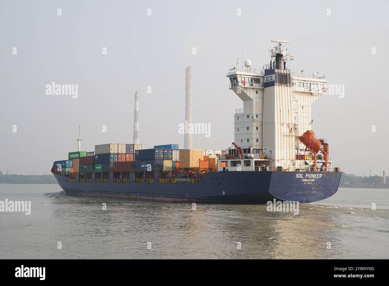 SOL PIONEER Container ship. Flag Singapore. IMO 9366433. MMSI 566431000 ...