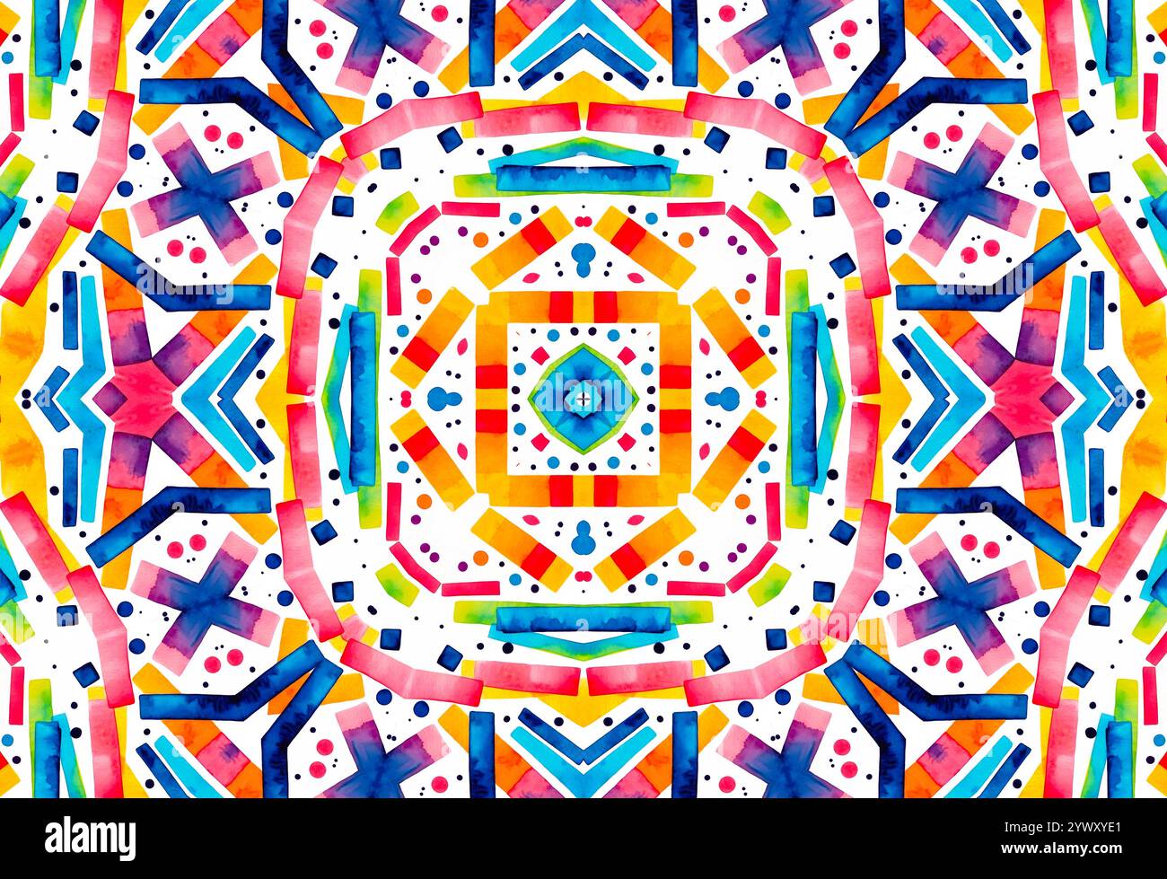 White background with colorful shapes, abstract concentric pattern for ...
