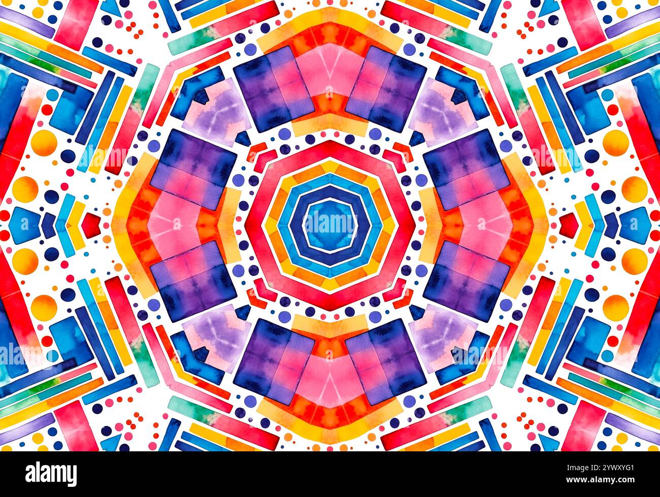 White background with bright colorful shapes, abstract pattern for ...