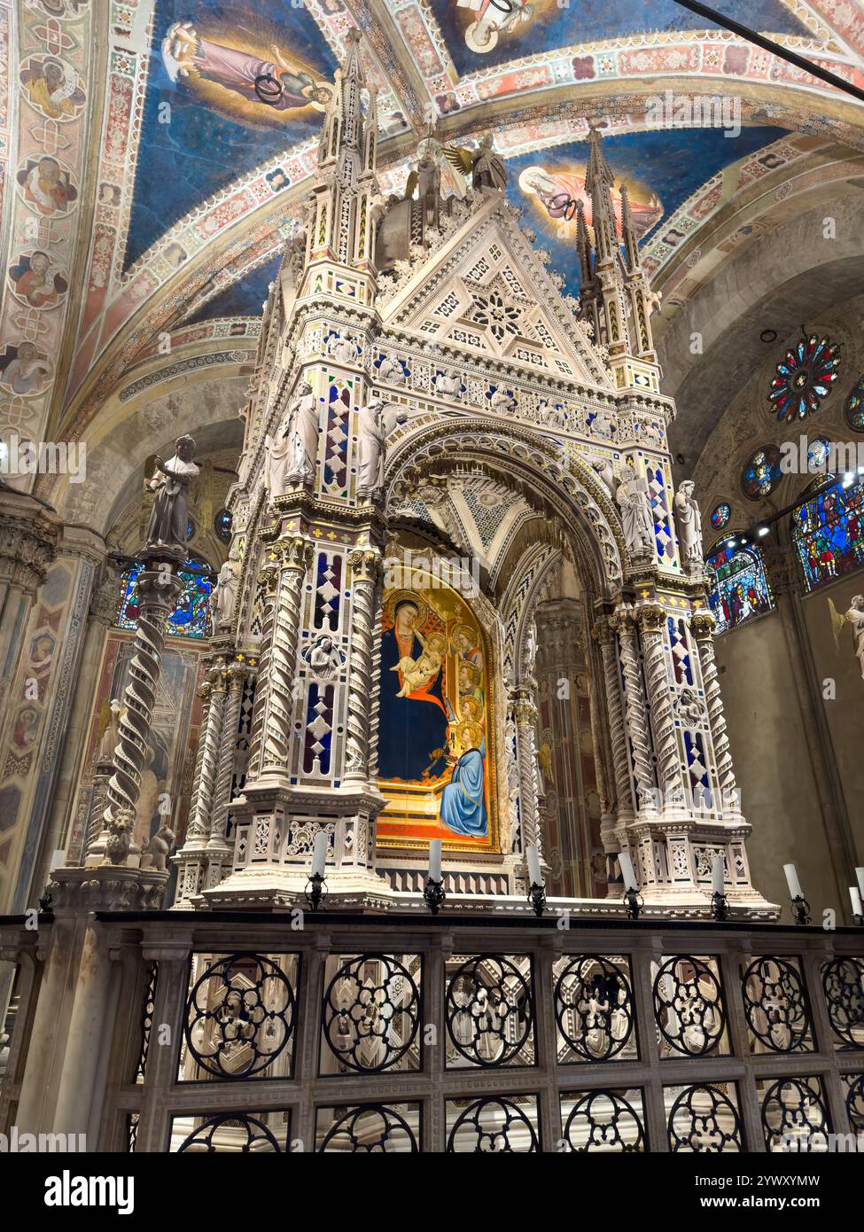 The elaborate carved marble tabernacle in the Orsanmichele Church in ...