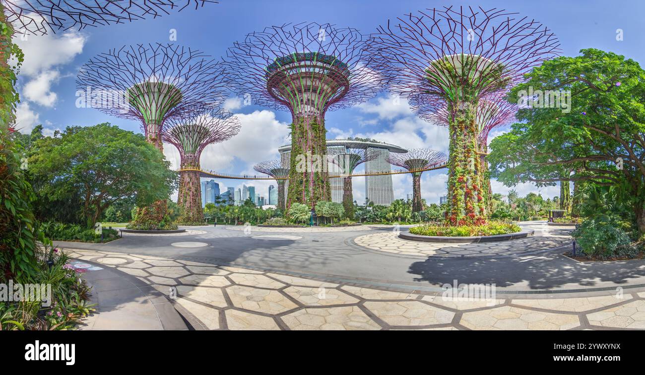 Unique Supertree structures in Gardens by the Bay in Singapore against ...