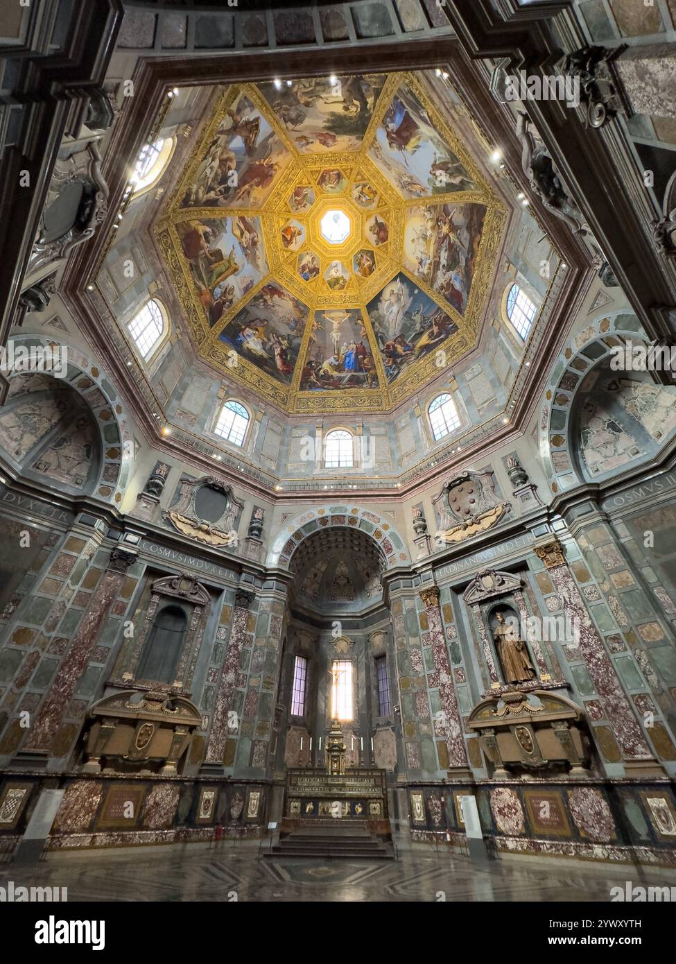 The altar and adjacent tombs in the Chapel of the Princes in the Medici ...