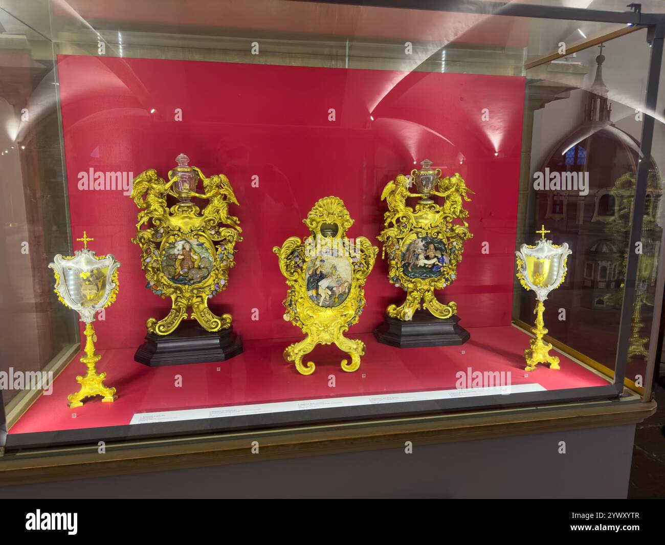 Various reliquaries from the Medici collection in the Medici Chapel ...