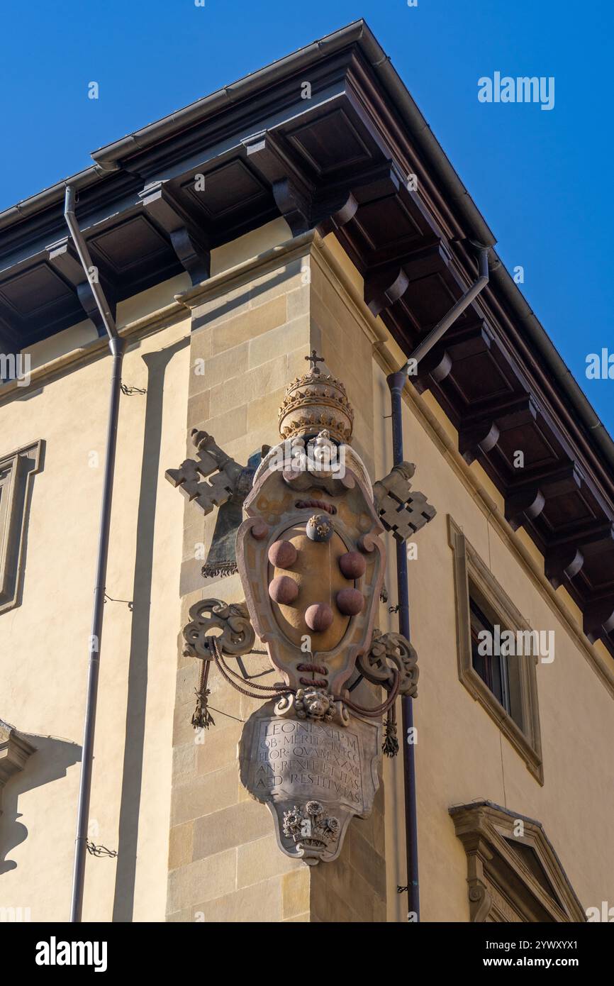 The Medici coat of arms on the Archbishop's Palace on the Piazza San ...