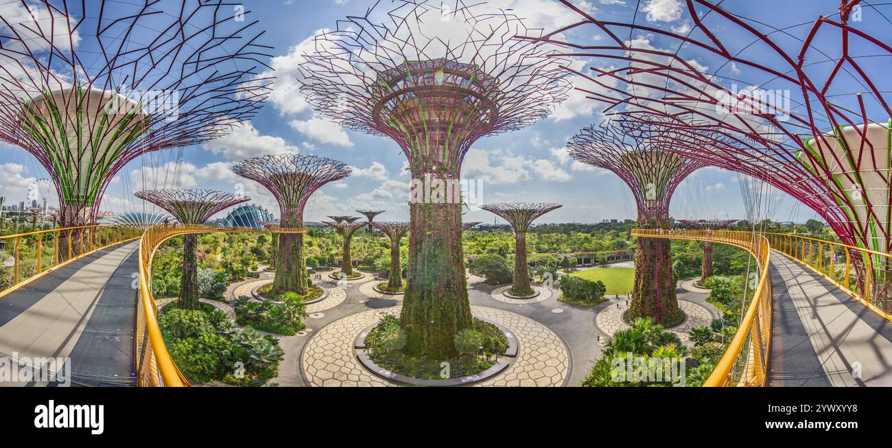 Unique Supertree structures in Gardens by the Bay in Singapore against ...