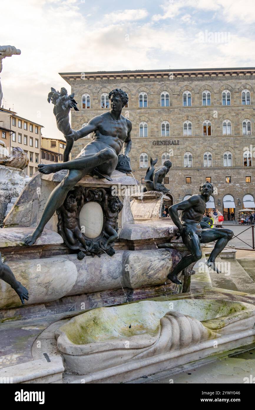 The Fountain of Neptune by Ammannati in the Piazza della Signoria in ...