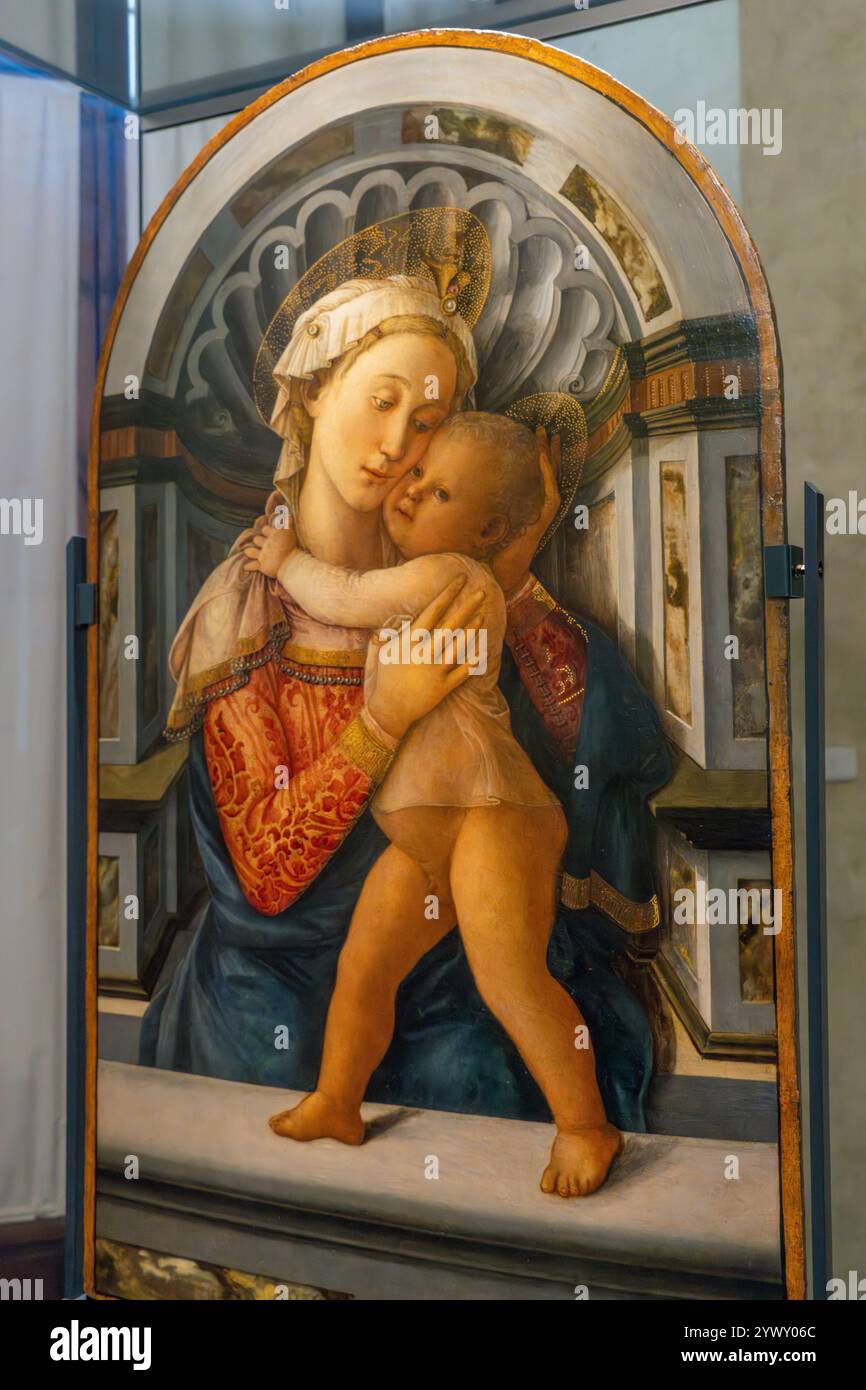 Painting of the Madonna with Child in the Palazzo Medici Riccardi, Florence, Italy. Painted by ...