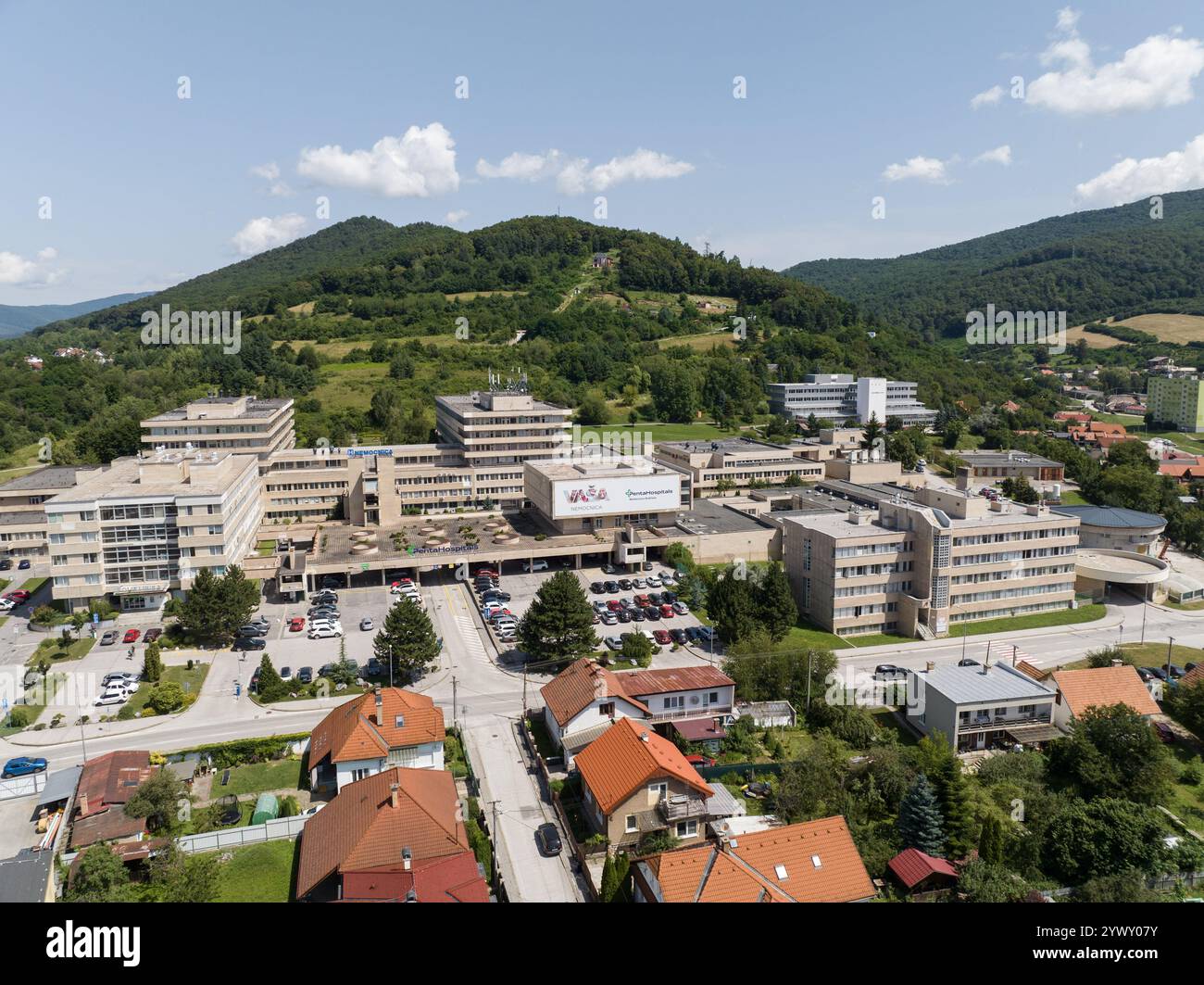 Aerial view of historic buildings in Roznava, Slovakia Stock Photo - Alamy