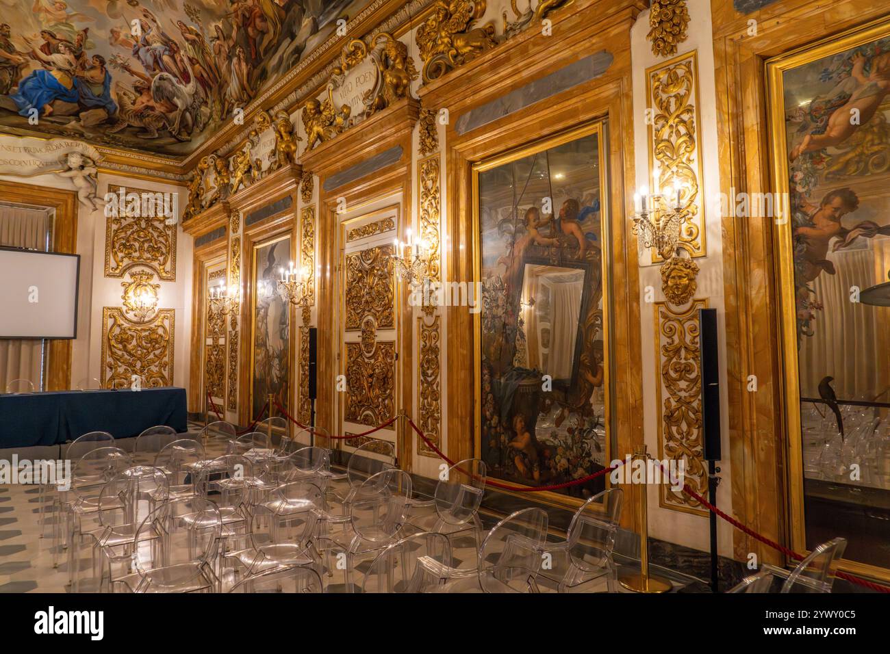 Baroque decoration of the Mirror Gallery in the Palazzo Medici Riccardi ...