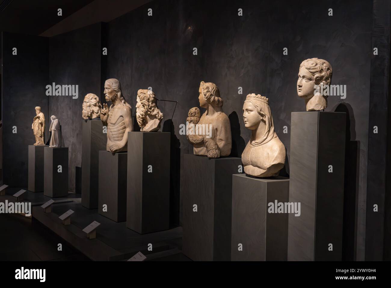 Parts of various statues in the Sculpture Gallery in the Duomo Museum ...