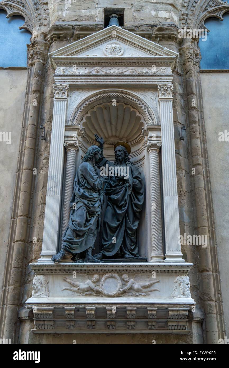 State of Christ and St. Thomas on the Orasanmichele Church in Florence ...