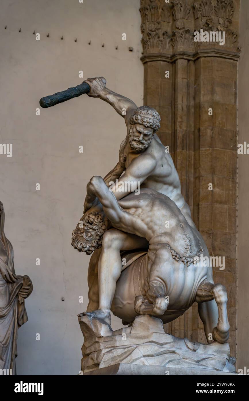 Statue of Hercules and the Centaur Nessus by Giambologna in the Piazza ...
