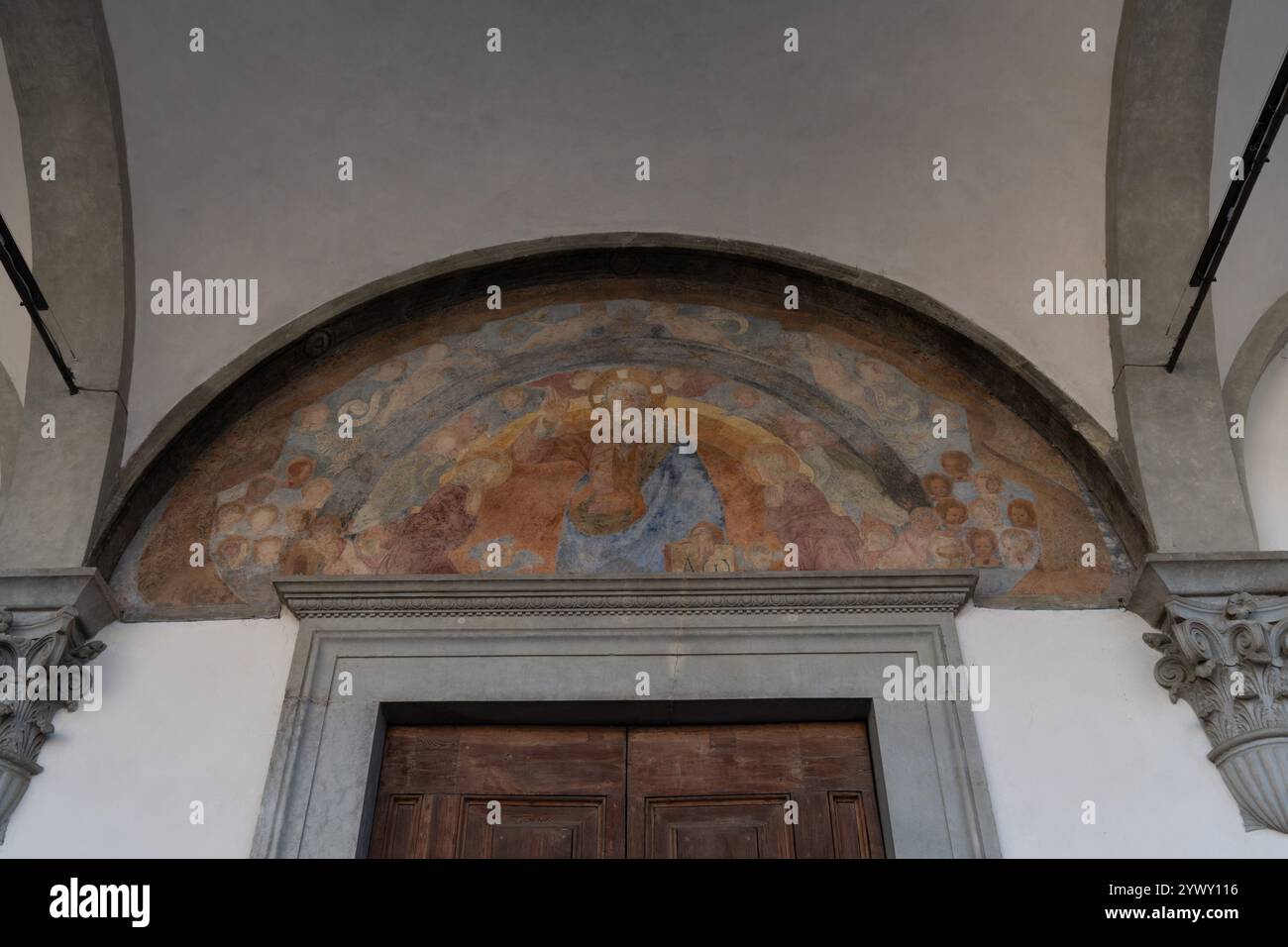 Fresco over the door of the Hospital of the Innocents or Foundling ...