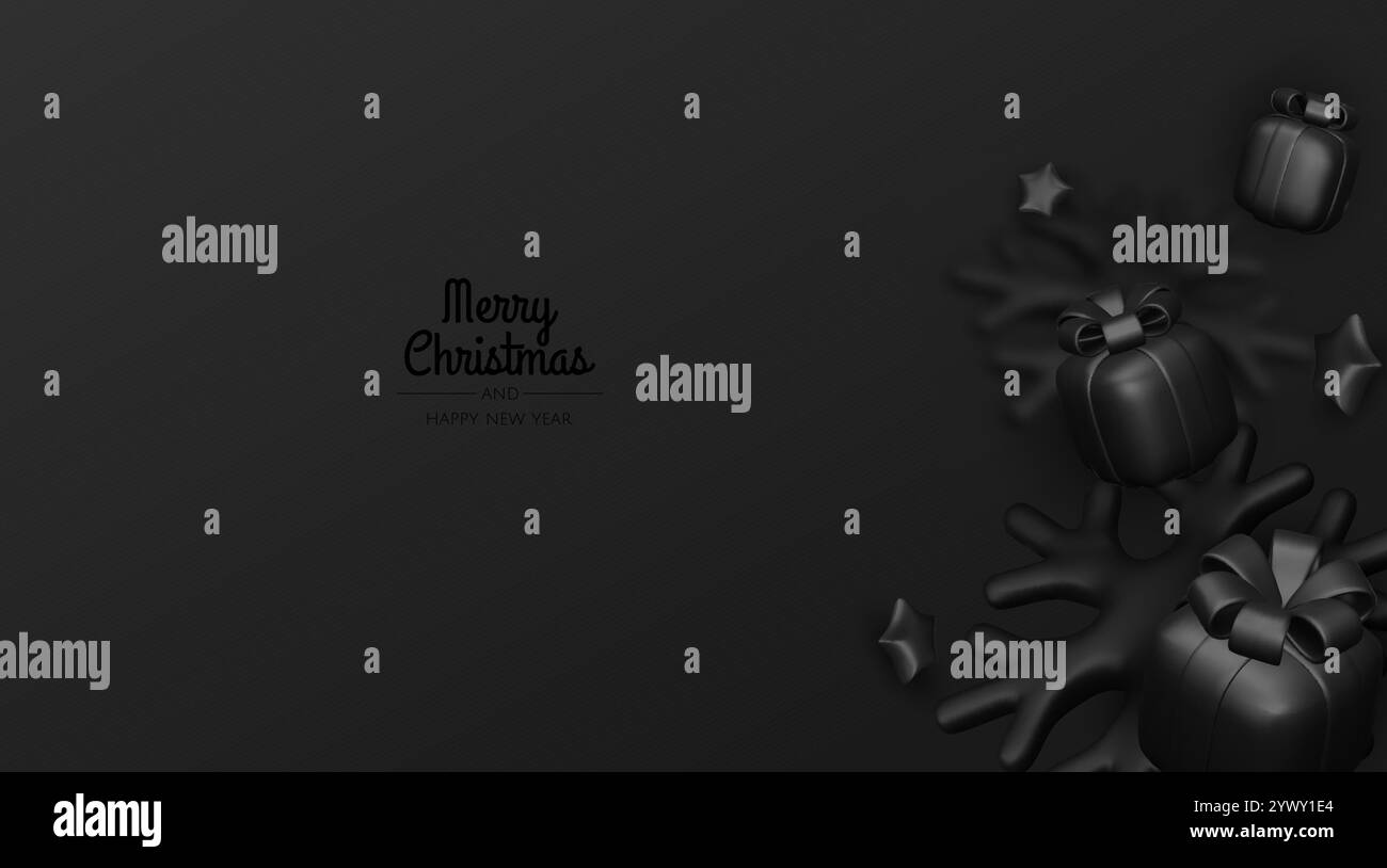Christmas banner with gift boxes. Header poster for Website. Vector ...