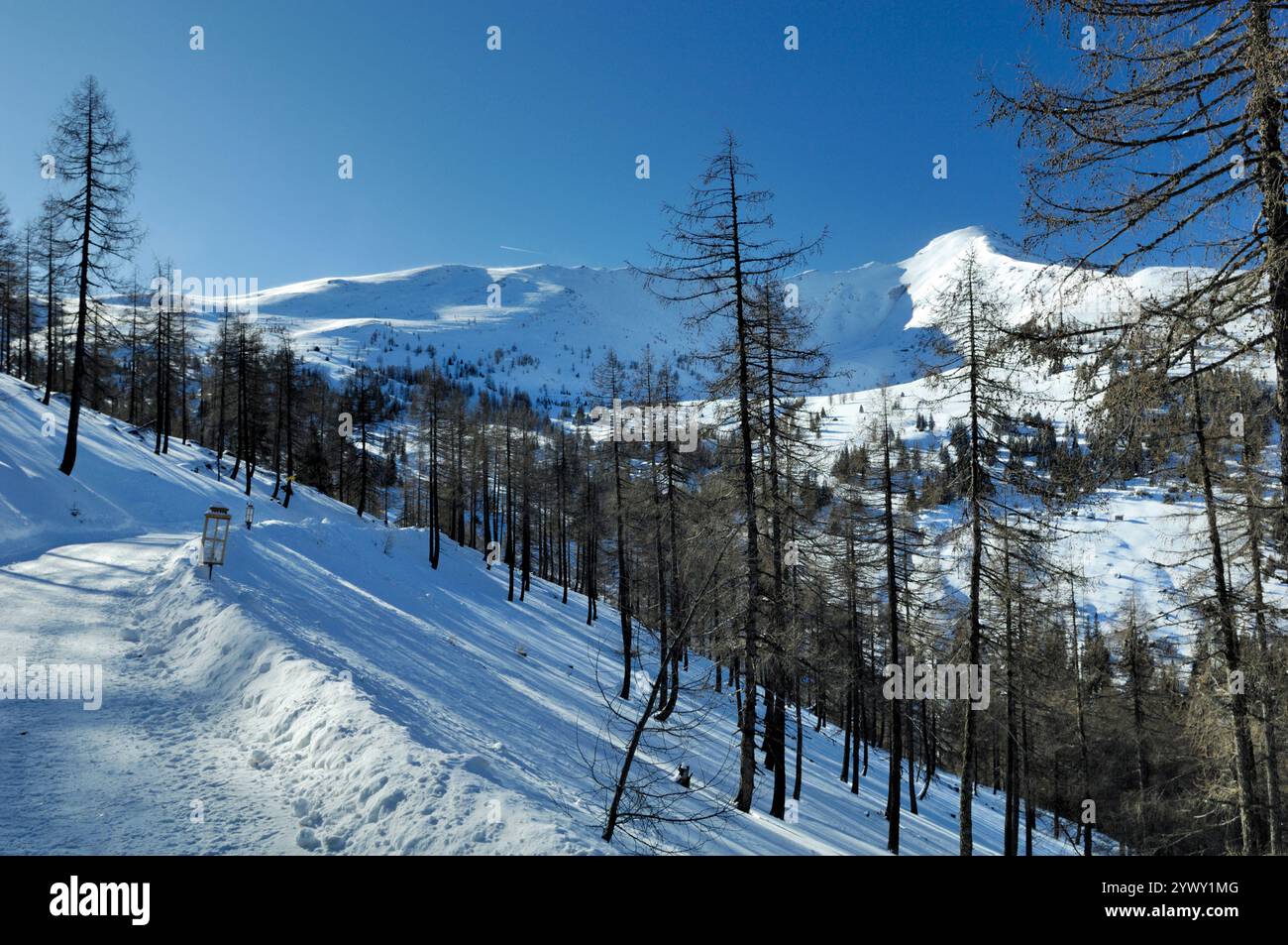 Views along wth winter walking patch from Katschberg to the Pritzhütte ...