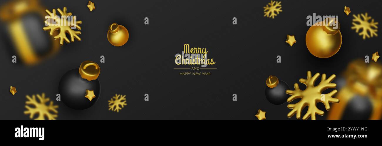 Christmas banner with gift boxes. Header poster for Website. Vector ...