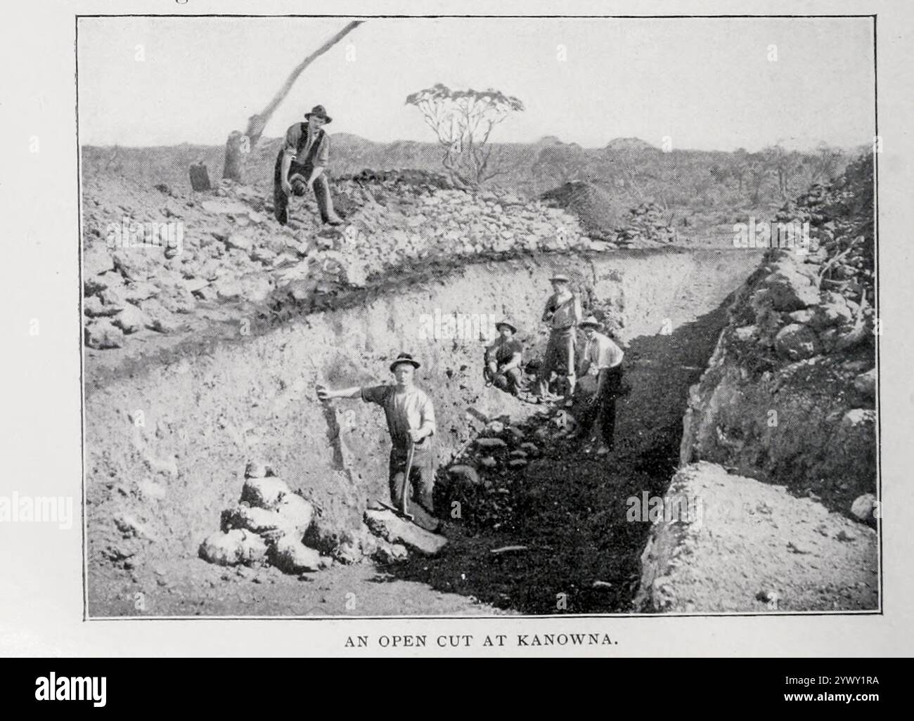 AN OPEN CUT AT KANOWNA. from the Article GOLD MINING AND MILLING IN ...