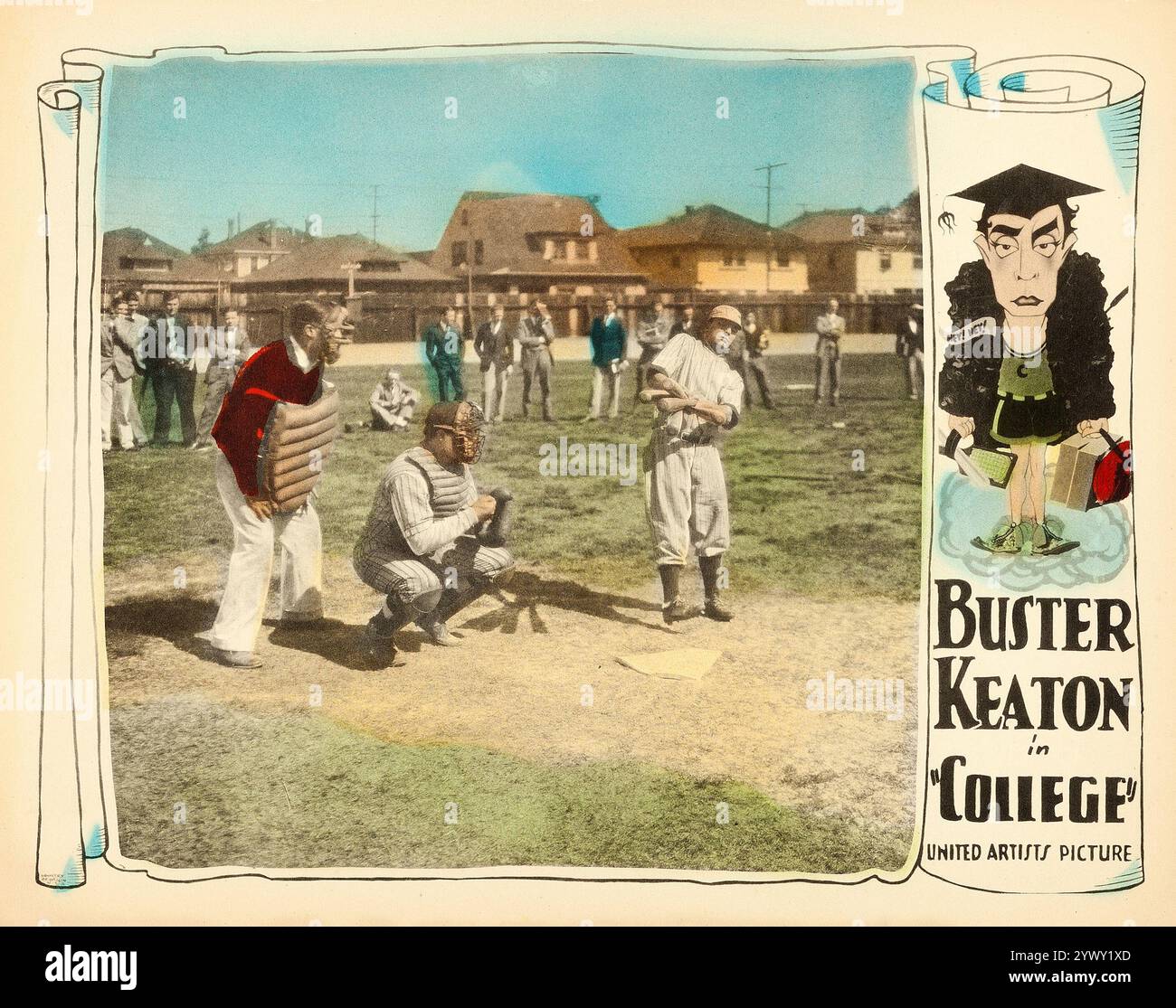 Baseball scene from the film College (United Artists, 1927). Lobby Card ...
