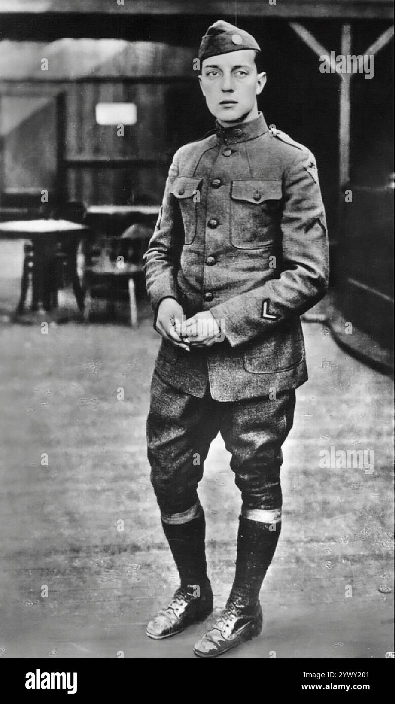 Buster Keaton as an american soldier in The Great War (WWI Stock Photo ...
