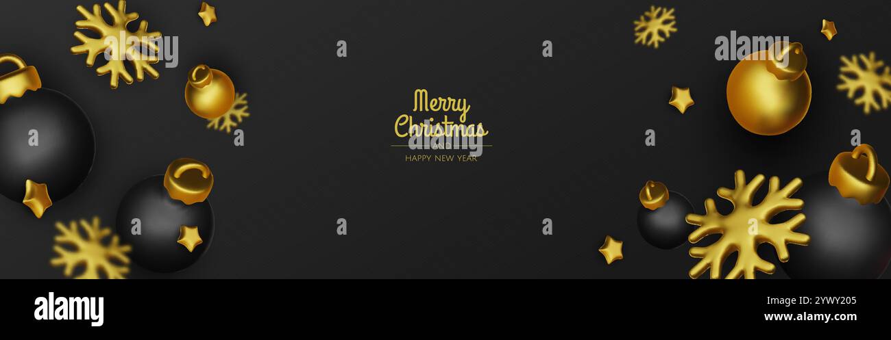 Christmas banner with gift boxes. Header poster for Website. Vector ...