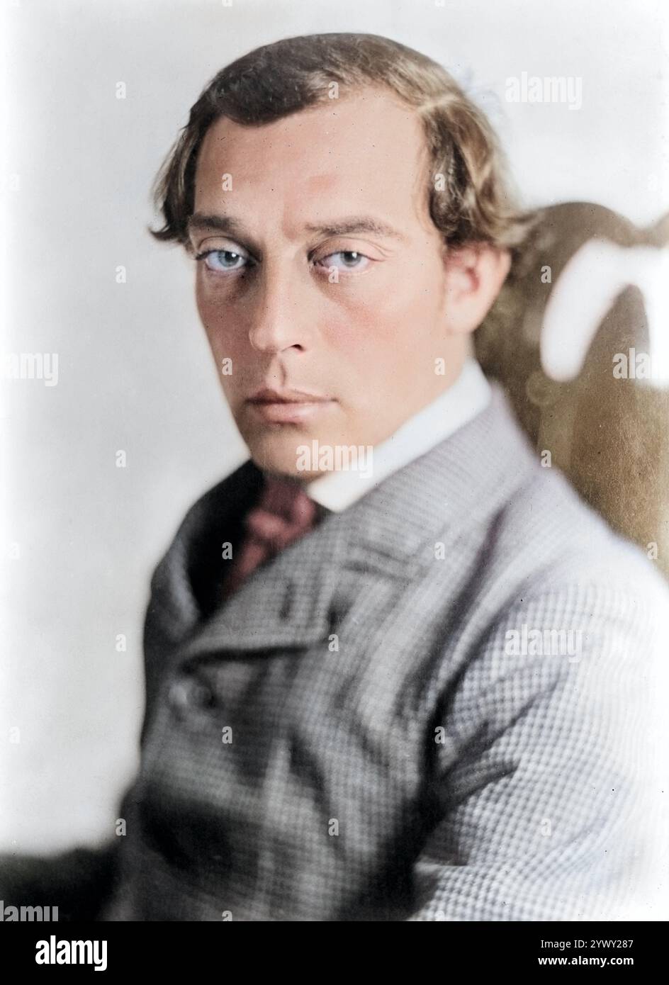 Buster Keaton in "The General" c 1925 colorized Stock Photo - Alamy