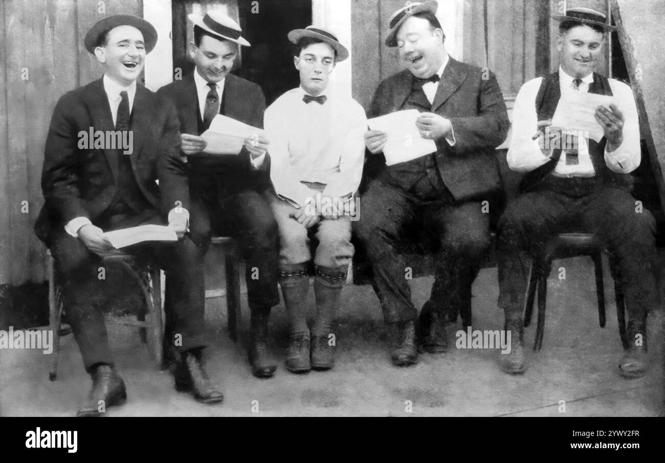 Buster Keaton's gag department at work, with (left to right) Joe ...