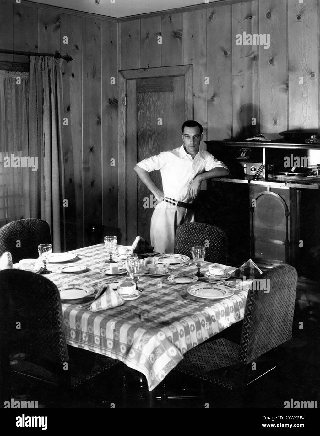 Comedian and actor Buster Keaton, photo by Hurrell Stock Photo - Alamy