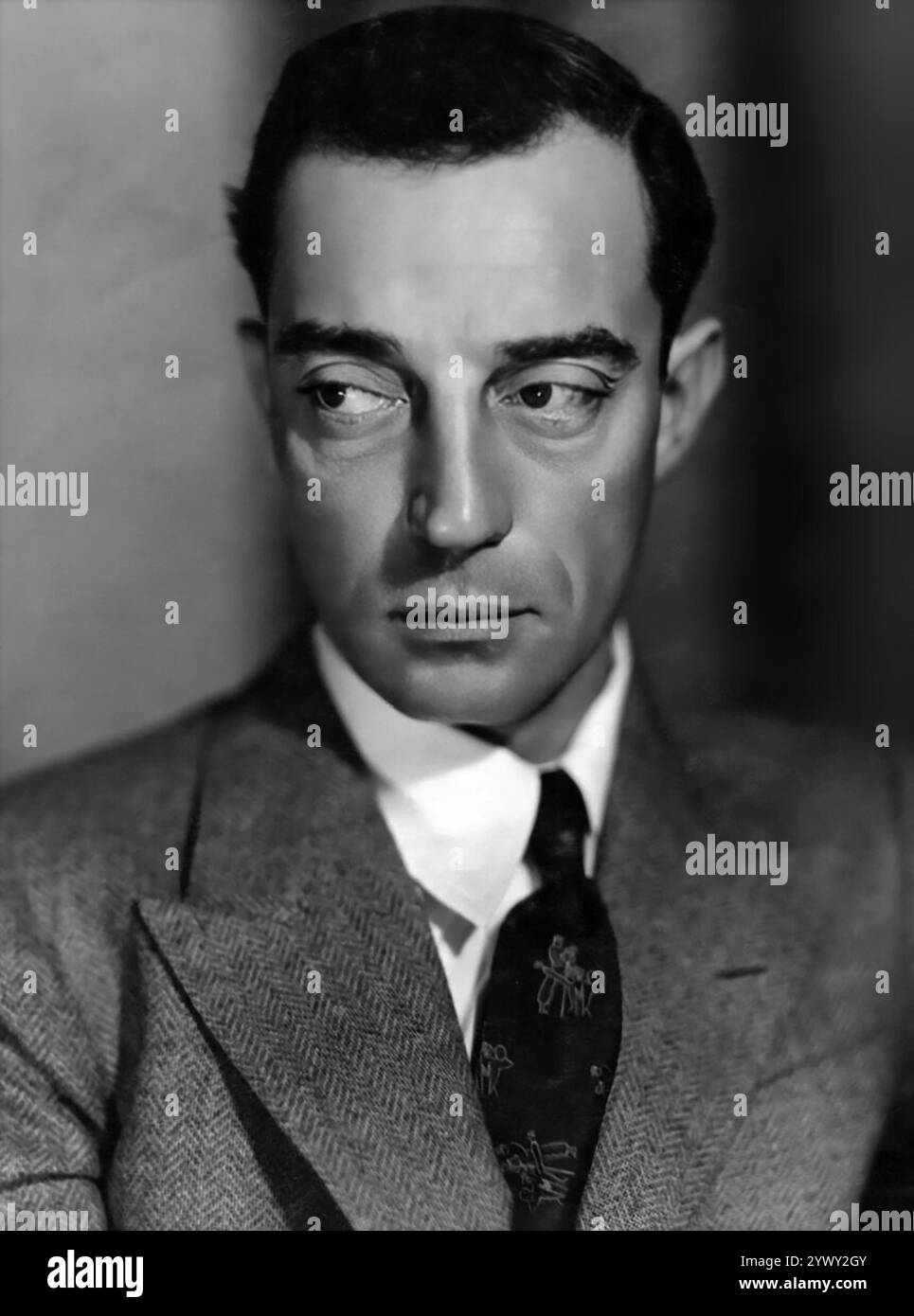 Portrait of actor Buster Keaton, photo by Hurrell Stock Photo - Alamy