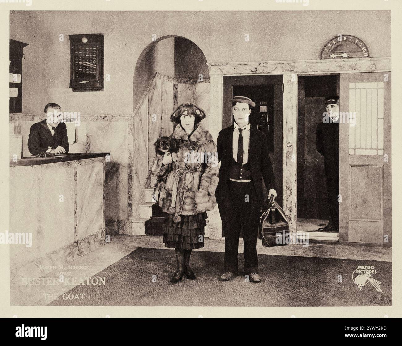 The Goat (Metro, 1921). Lobby Card - Virginia Fox and Buster Keaton ...