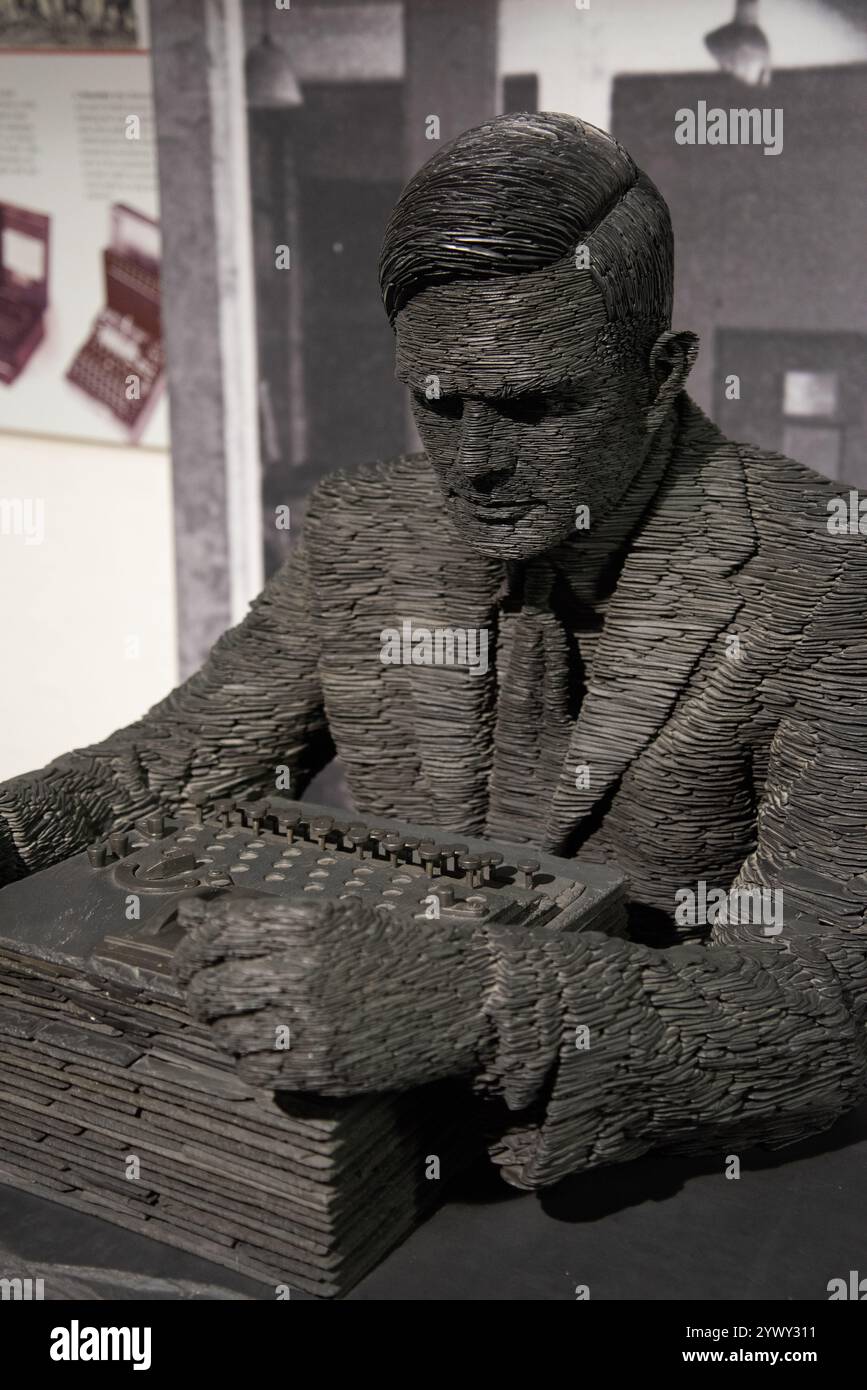 A Statue of Alan Turing by Stephen Kettle at Bletchley Park Code ...