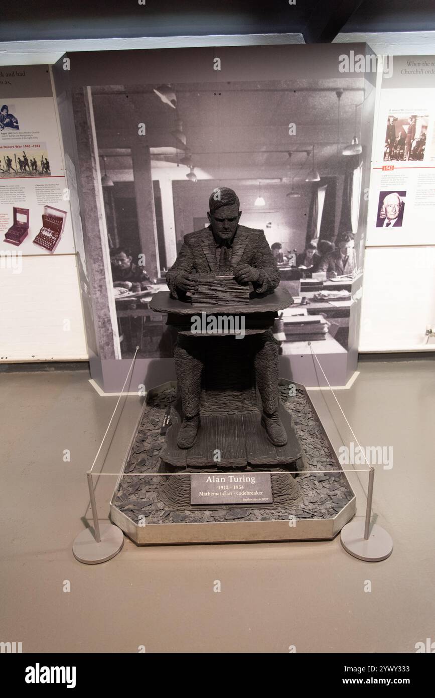 A Statue of Alan Turing by Stephen Kettle at Bletchley Park Code ...