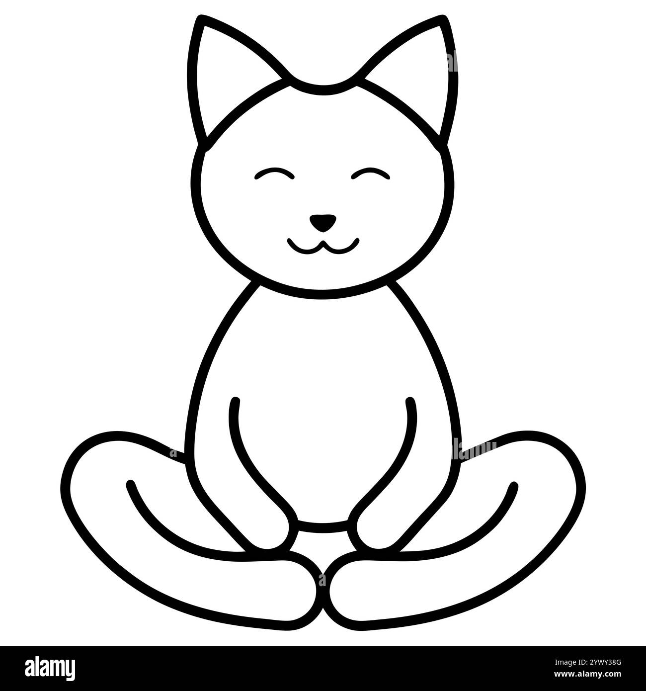 Cat pose yoga Black and White Stock Photos & Images - Alamy