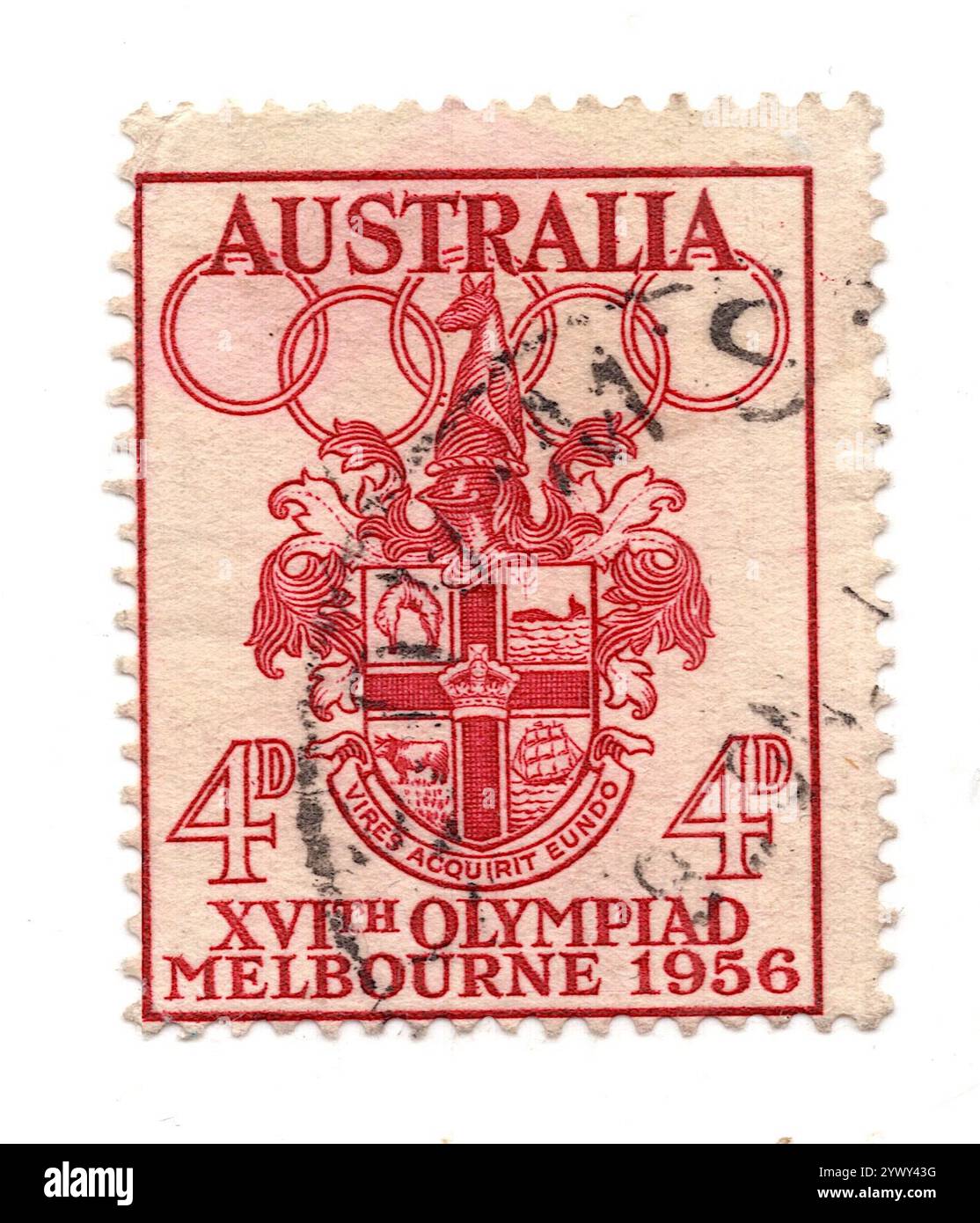 A vintage postage stamp from Australia isolated on a white background ...