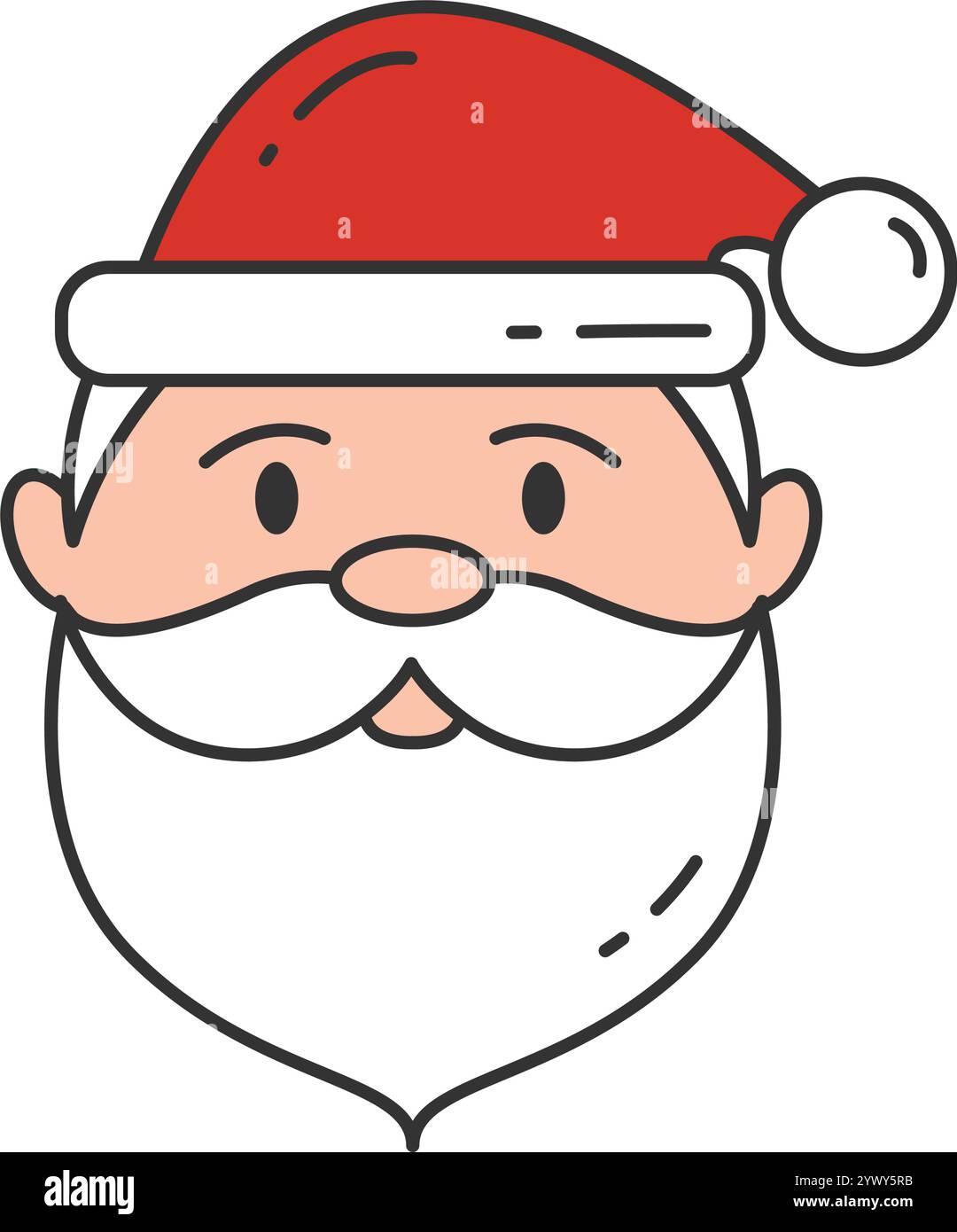 Santa Claus cartoon face with red hat Vector Stock Vector Image & Art ...