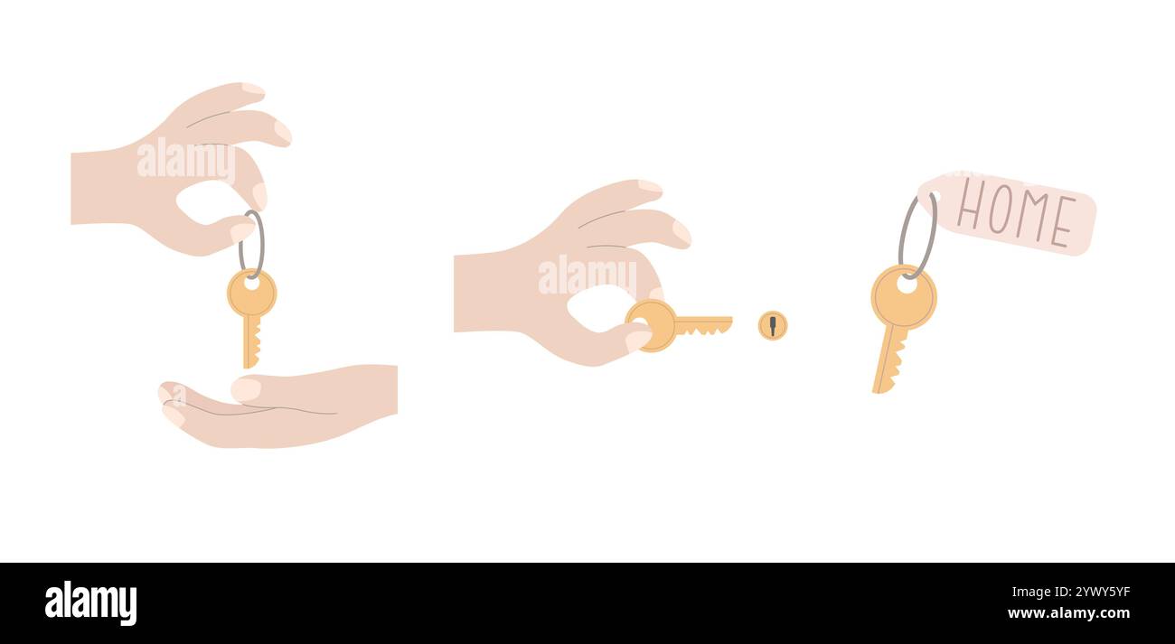 Key handover door Stock Vector Images - Alamy
