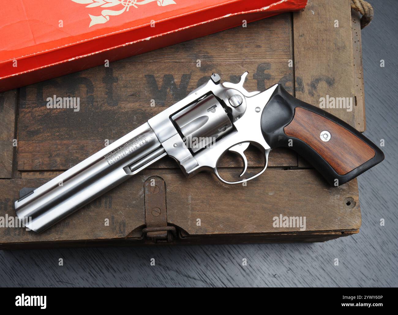 Ruger GP100 stainless steel revolver .357 Magnum caliber Stock Photo ...