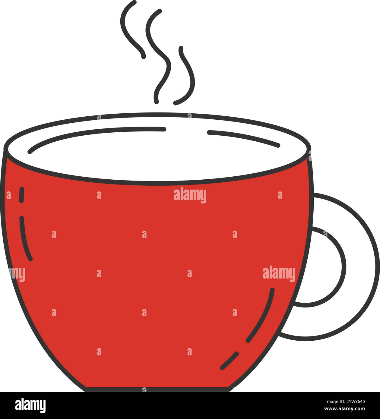 Red steaming cup of hot drink design Vector Stock Vector Image & Art ...