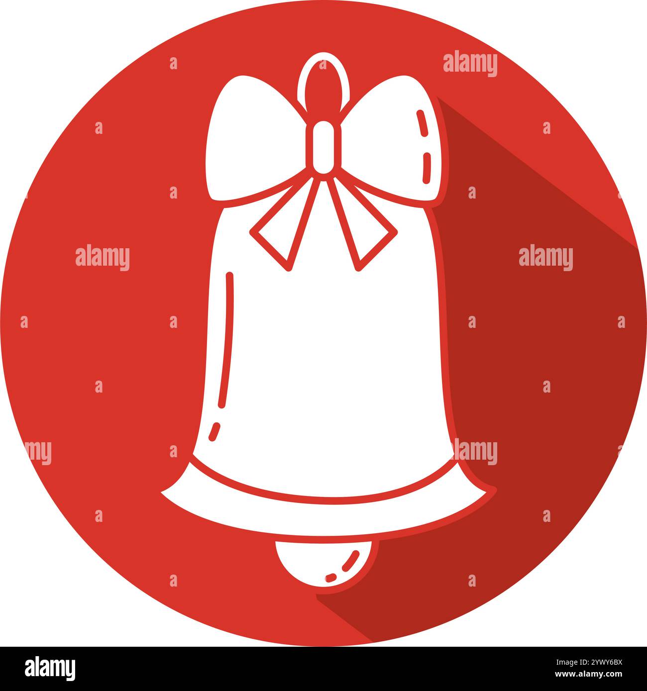 Christmas bell with ribbon festive sticker Vector Stock Vector Image ...