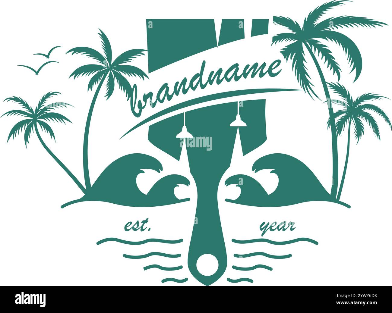 Coastal waves logo hi-res stock photography and images - Alamy