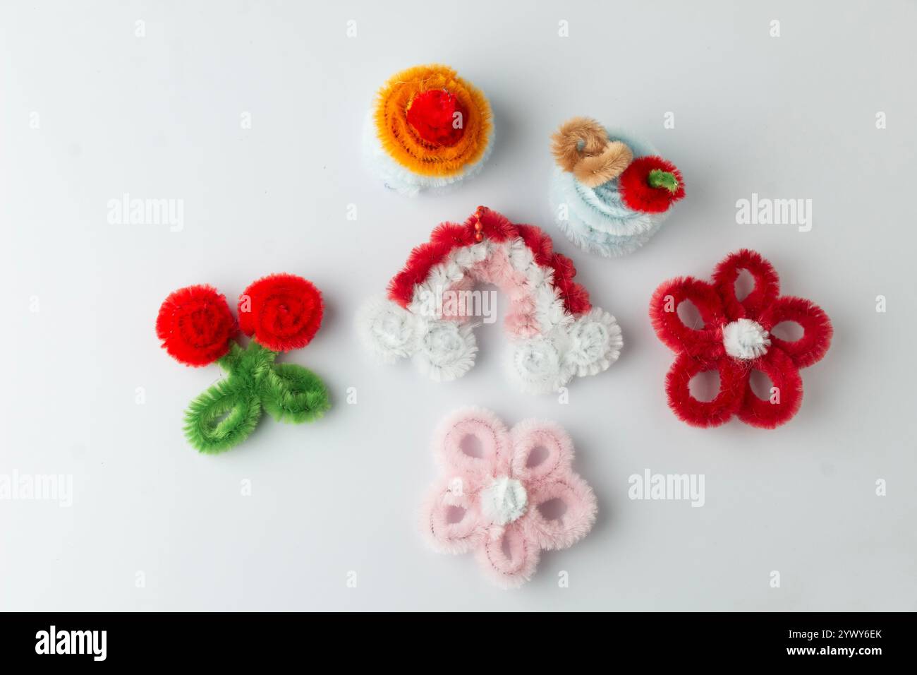 handmade rose flower craft set hair clip or pipe cleaner scarf, mini ...