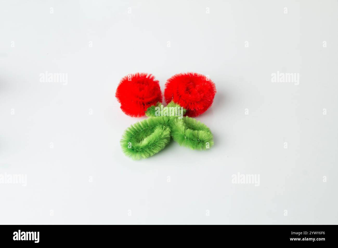 Daisy Pipe Cleaner Keychain Kids Craft isolated on white background ...