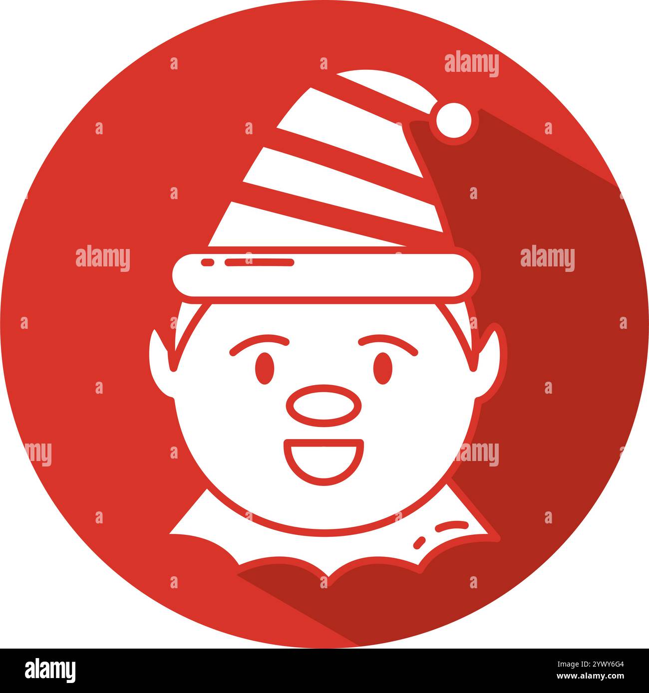 Smiling Christmas elf face festive sticker Vector Stock Vector Image ...