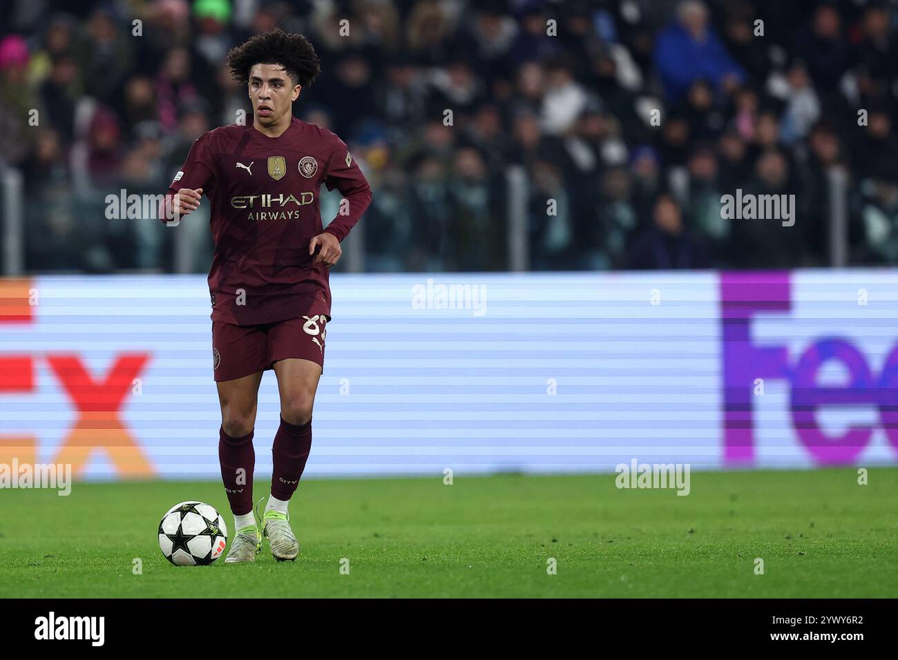 Torino, Italy. 11th Dec, 2024. Rico Lewis of Manchester City FC in ...