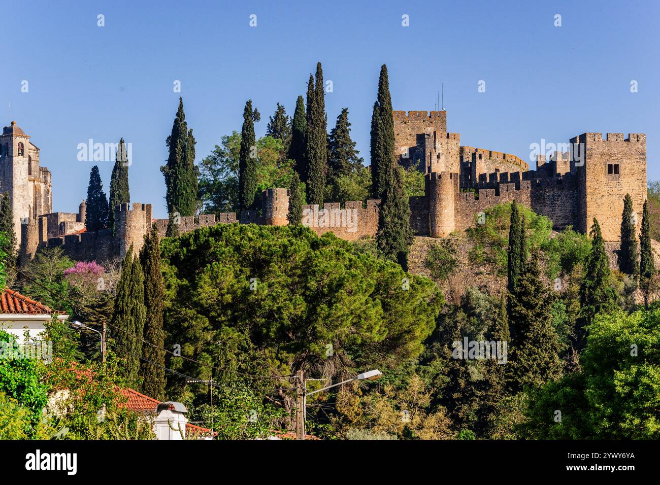 Templar Castle of Tomar, year 1162, national monument, Tomar, Santarem ...