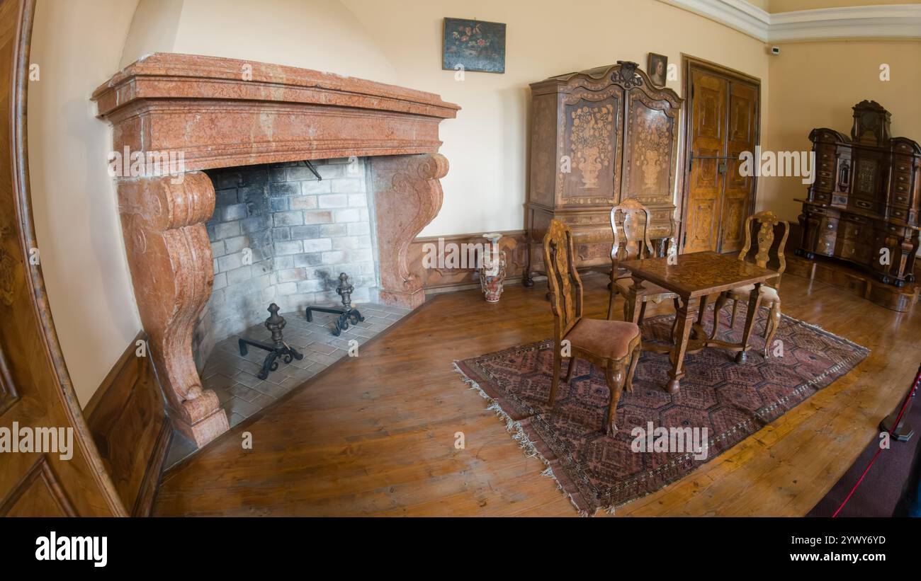 View of the interior of Cerveny Kamen Castle in Slovakia 2024 Stock ...